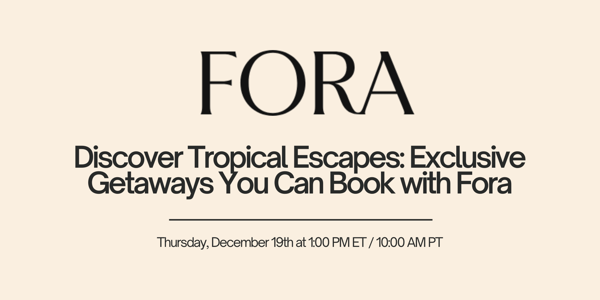 Discover Tropical Escapes: Exclusive Getaways You Can Book with Fora ...