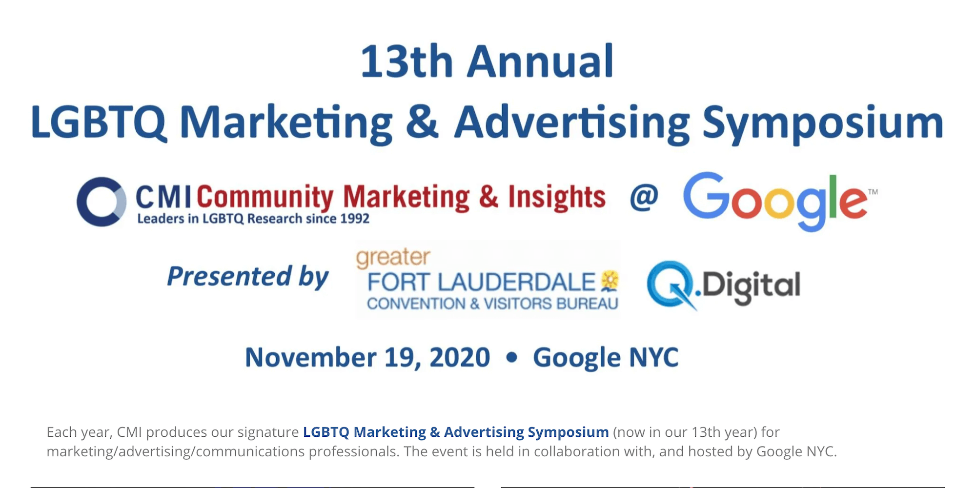Community Marketing & Insights 13th Annual LGBTQ Marketing & Advertising Symposium | Host Agency ...
